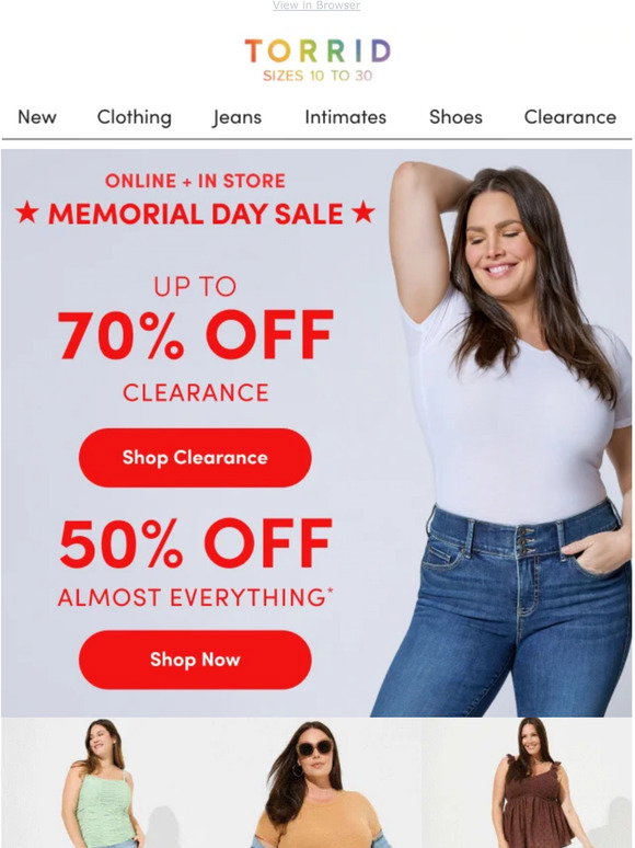 Torrid: ATTN: Up to 70% off clearance. You deserve this! | Milled