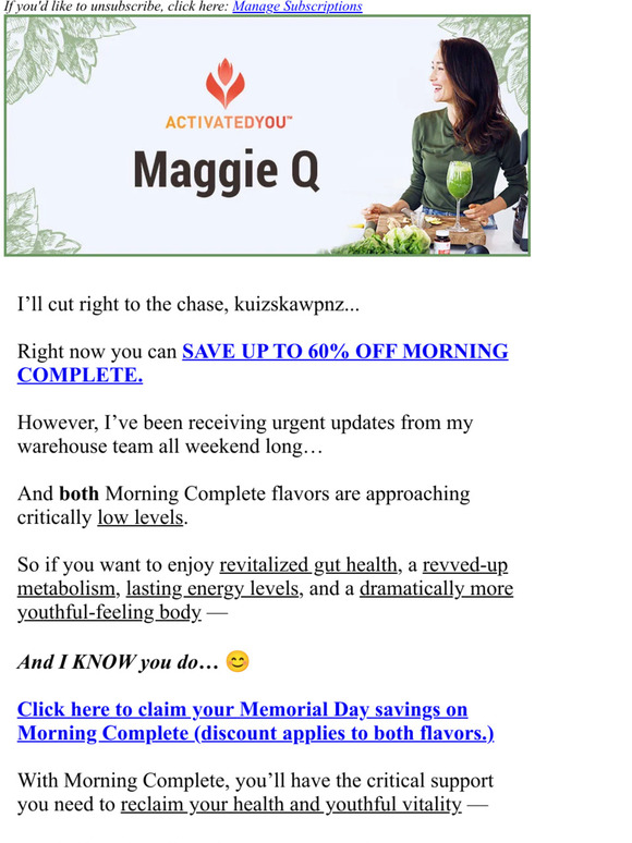 Activated You: 👉 Hey —: Morning Complete Savings End Soon | Milled