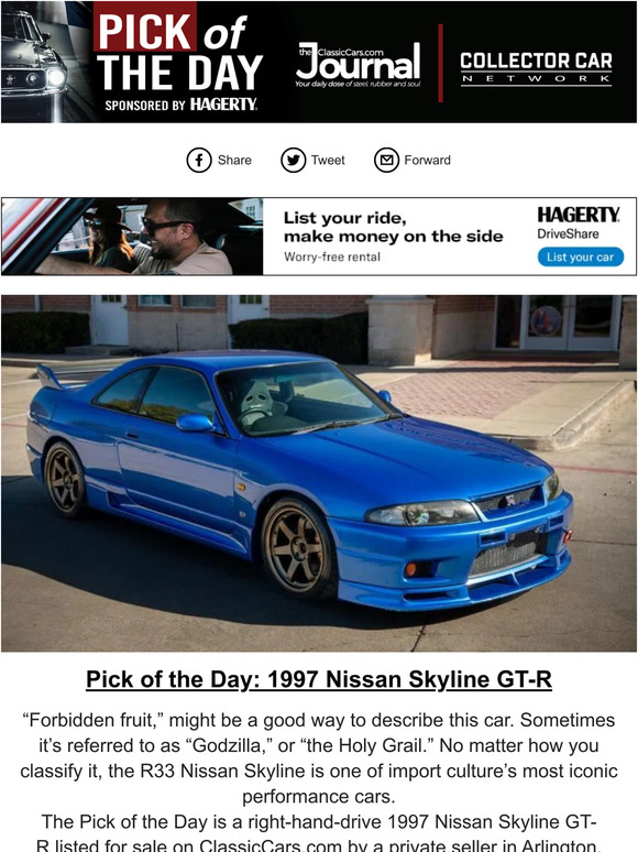 ClassicCars: Pick of the Day: 1997 Nissan Skyline GT-R | Milled