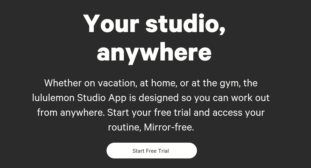 Mirror: Introducing: The lululemon Studio App | Milled