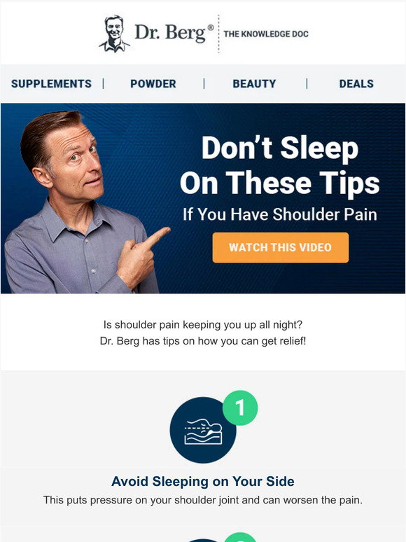 Dr Berg Don T Let Shoulder Pain Keep You Up All Night Milled