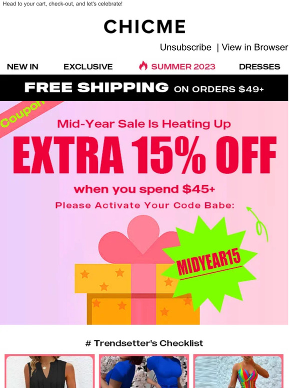 Chicme Email Newsletters: Shop Sales, Discounts, and Coupon Codes