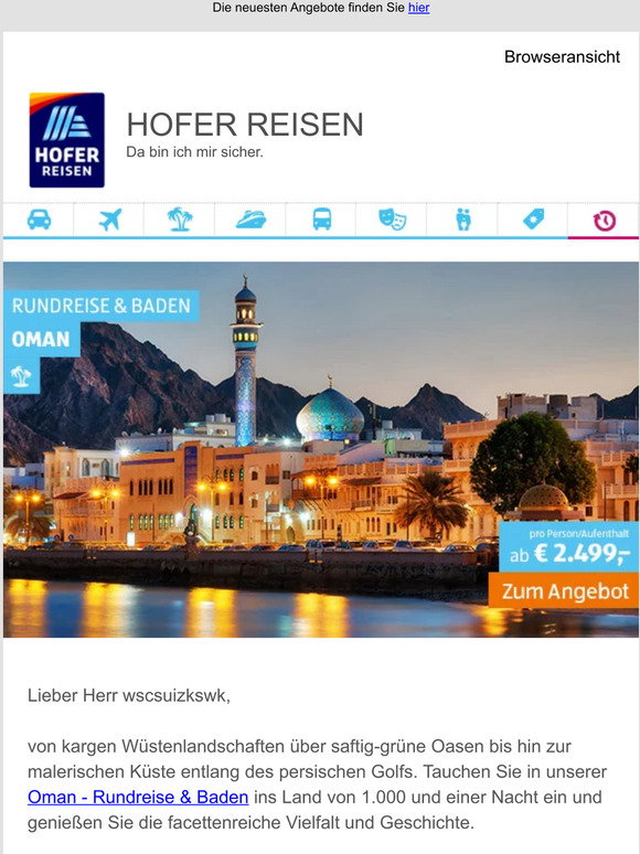 Hofer Reisen: Die neuen Angebote sind da! | Milled
