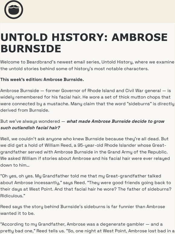 Beardbrand: The untold history of Ambrose Burnside | Milled