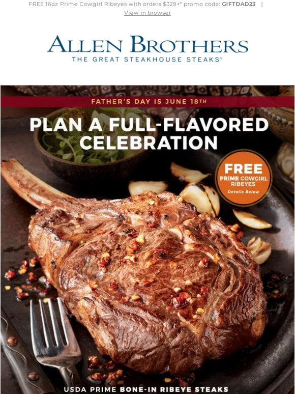 Allen Brothers: Bone-In Ribeyes On Special! Celebrate Father’s Day | Milled
