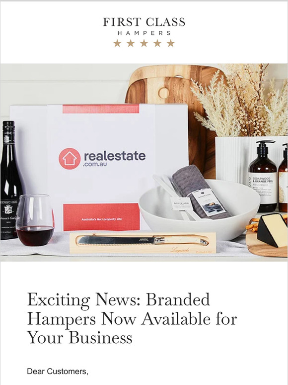 First Class Hampers: Branded Hampers Now Available for Your Business 📣 ...