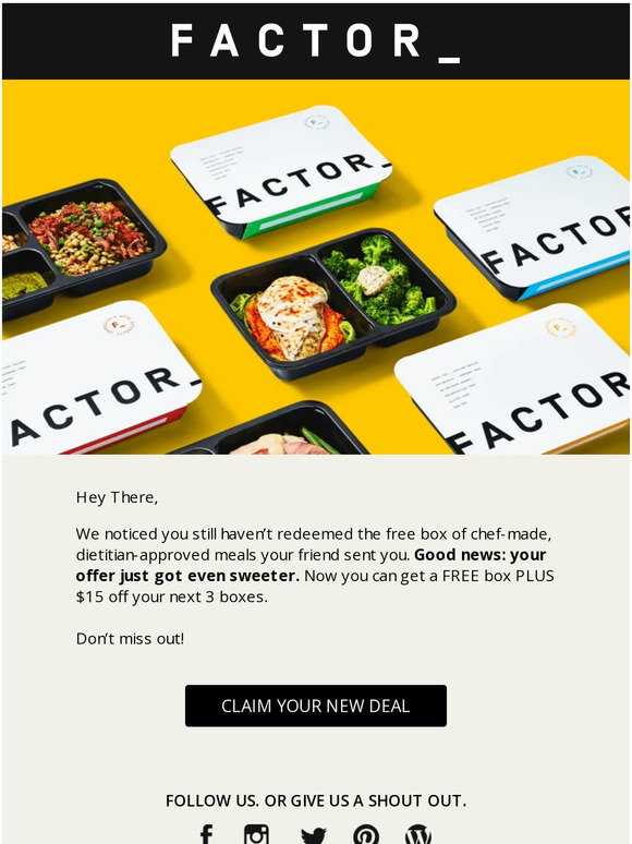Factor: Your FREE box just got an upgrade! | Milled