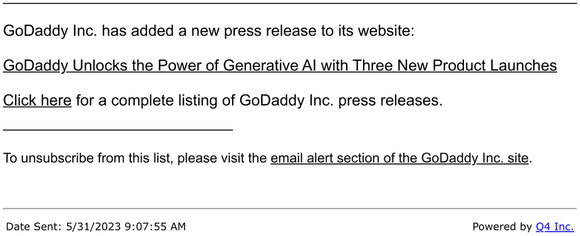GoDaddy: GoDaddy - GoDaddy Unlocks the Power of Generative AI with ...