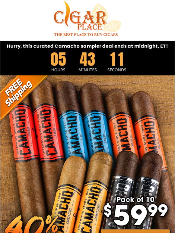 Cigar Place: FINAL HOURS! Save 40% on our bold Camacho 10 cigar sampler ...