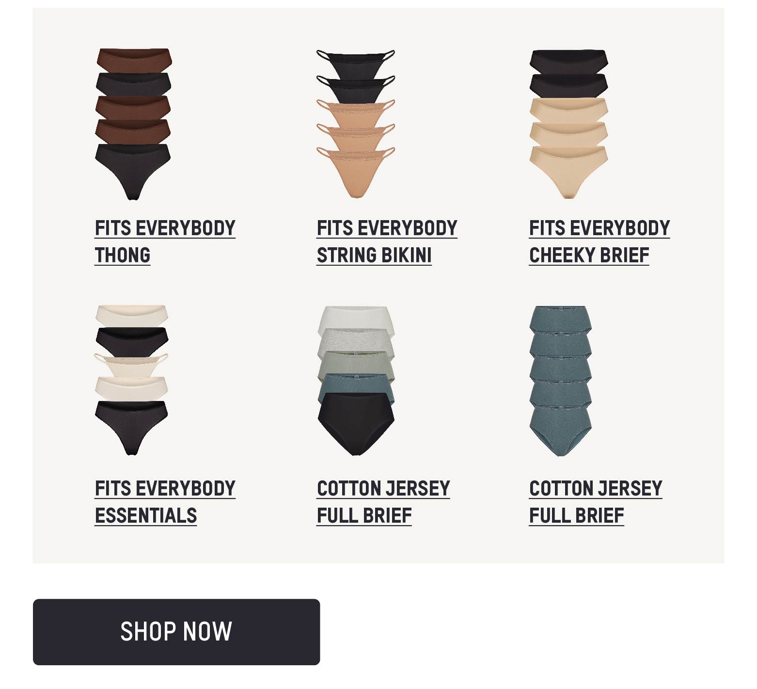 SKIMS: ALL-NEW PANTY PACKS: 5 for $60 | Milled