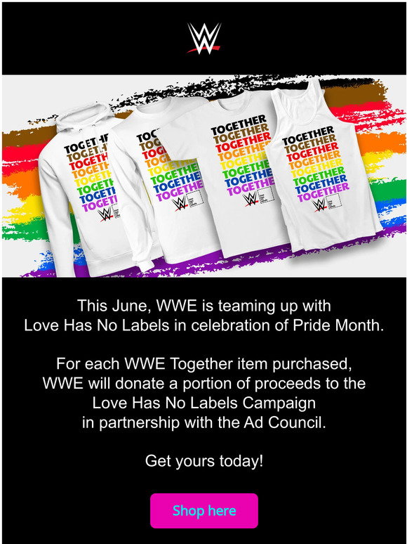 WWE Shop: Join WWE & Love Has No Labels in honor of Pride Month | Milled