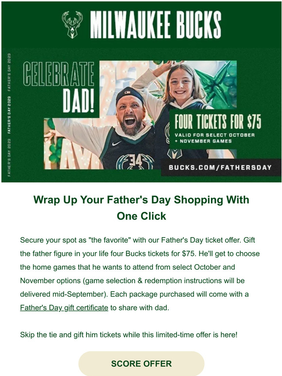 Bucks Pro Shop: An Incredible Father's Day Offer - And No Wrapping ...