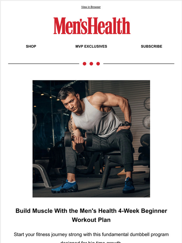 Men'sHealth: Build Muscle and Get Stronger With This 4-Week Beginner ...