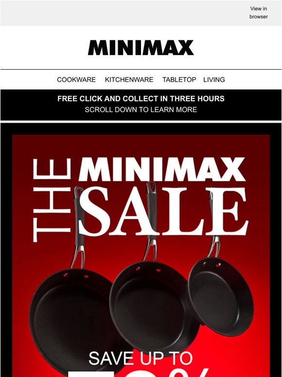 Minimax: THE MINIMAX SALE | UP TO 70% OFF COOKWARE | Milled