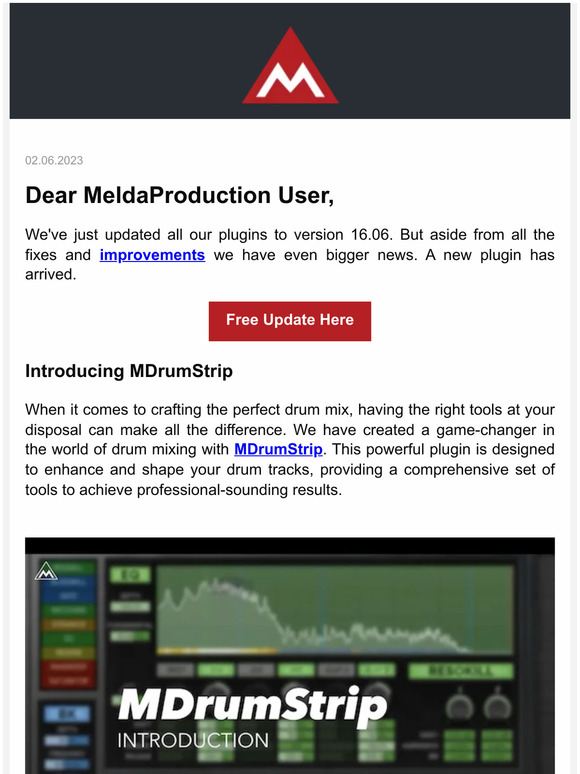 MeldaProduction: MDrumStrip: Introducing drum-mixing revolution/All plugins updated to V16.06 ...