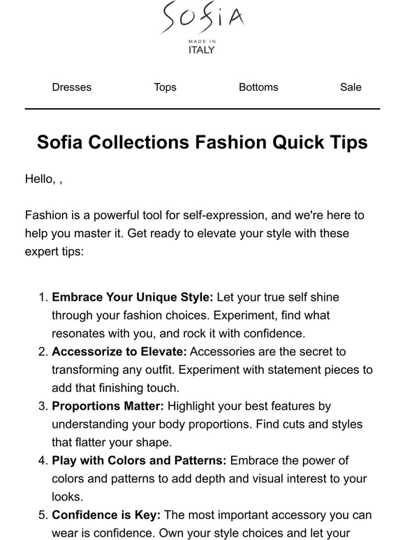 Sofia Collections: Expert Fashion Tips for Effortless Style 👗 | Milled