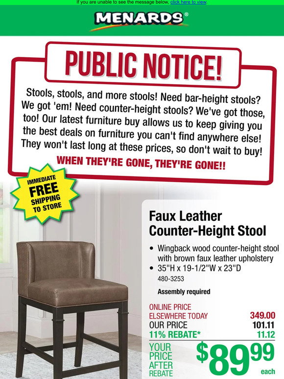 Menards: 2-Pack Counter-Height Stools UNDER $50! | Milled