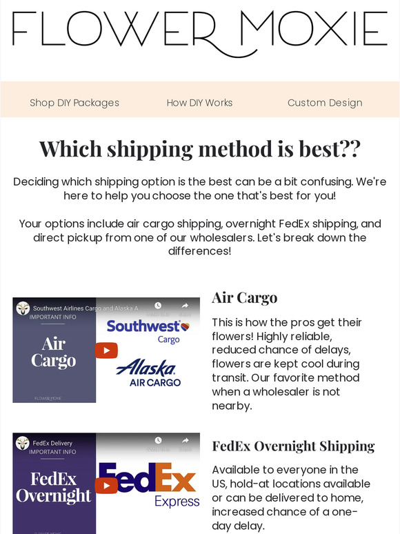 Flower Moxie: 🌸 Which shipping method is the best?? | Milled