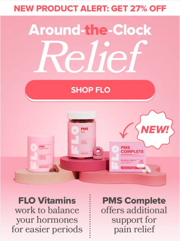 Flo Vitamins: NEW: Total PMS Relief | Milled