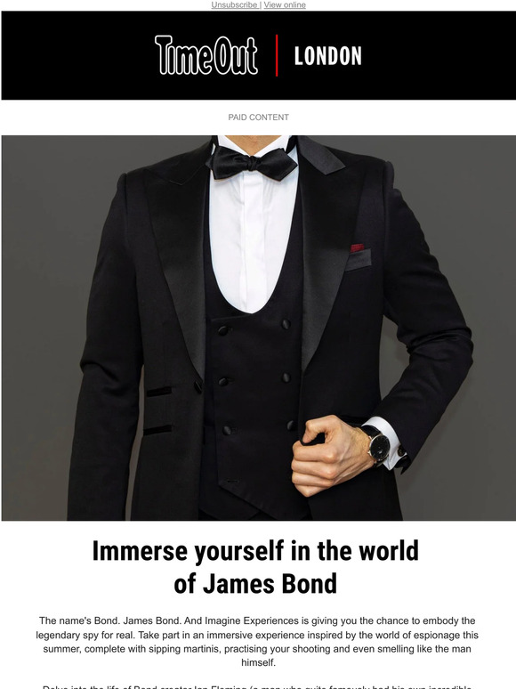 Time Out: Be the world’s most famous spy for the day 🕵️🍸 | Milled