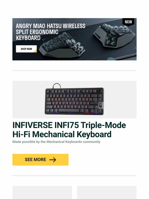 Drop: INFIVERSE INFI75 Triple-Mode Hi-Fi Mechanical Keyboard, Gustard ...