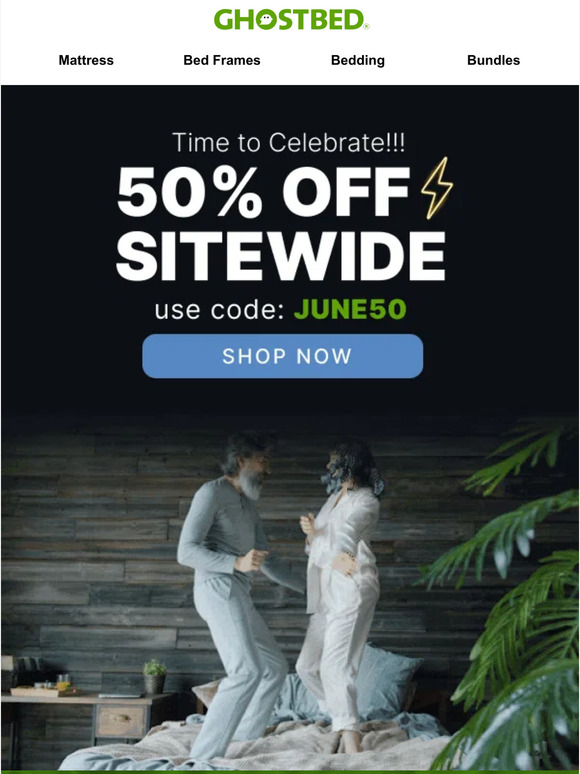 GhostBed: 50% Off! Time to Celebrate + Seize the Day | Milled