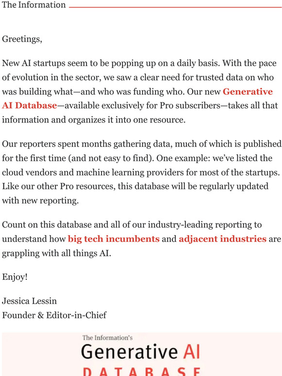 The Information: Editor's Pick: Why we launched a Generative AI ...