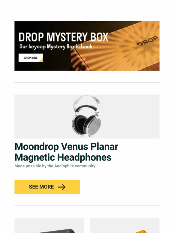 Drop: Moondrop Venus Planar Magnetic Headphones, Keebmonkey Heavy Duty ...