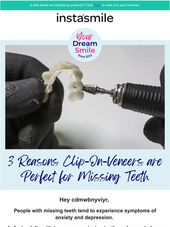 INSTAsmile: Hey —, 3 Reasons Clip-On-Veneers are Perfect for Missing ...