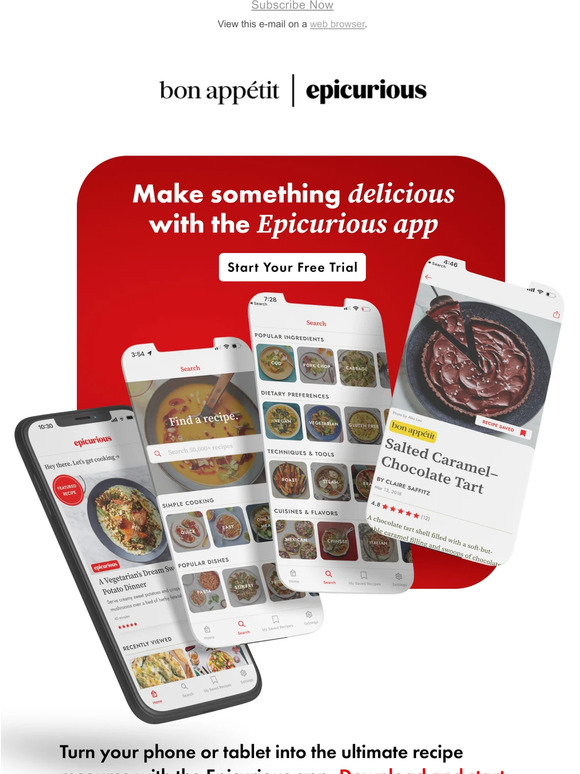 Bon Appétit: Download the Epicurious app and start your free trial | Milled