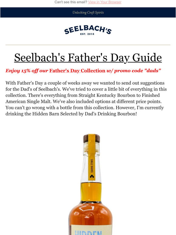 Seelbachs: Seelbach's Guide To Father's Day & 15% OFF The Collection ...