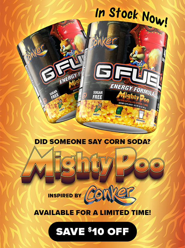 G FUEL: Conker’s Mighty Poo is NOW AVAILABLE 🌽 Save $10 off your order ...