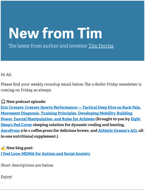 Telecom Italia: New from Tim — "Eric Cressey, Cressey Sports ...