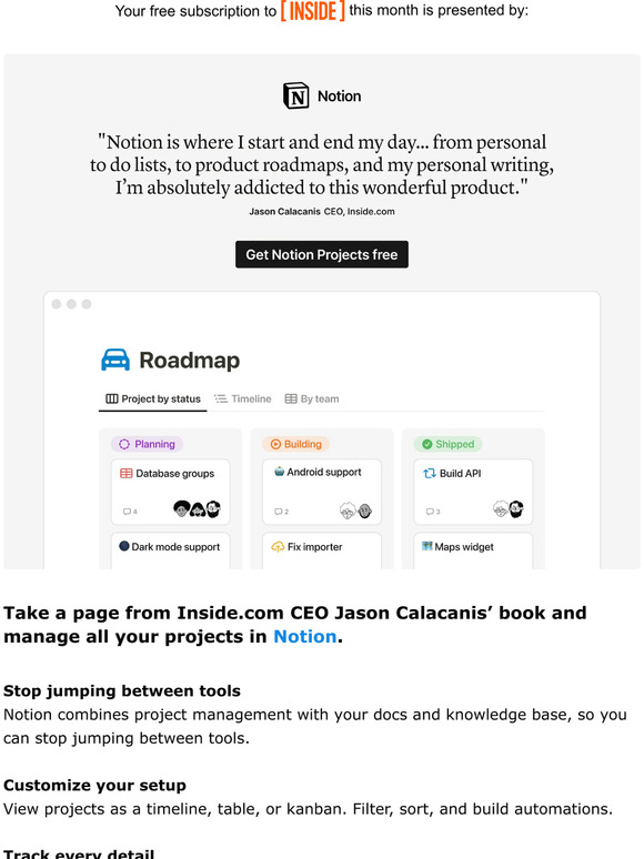 Inside: Notion is where Inside.com CEO Jason Calacanis starts and ends his day | Milled