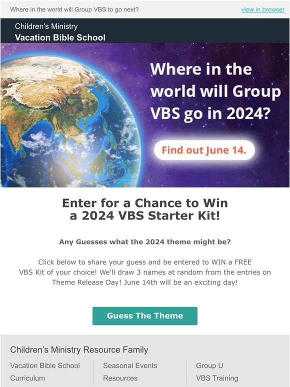 Group Youth Ministry: 2024 Easy VBS Theme Arriving In Just a Few Days ...