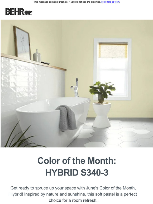 Behr: June's Color of the Month: Hybrid is Here to Brighten Your Space ...