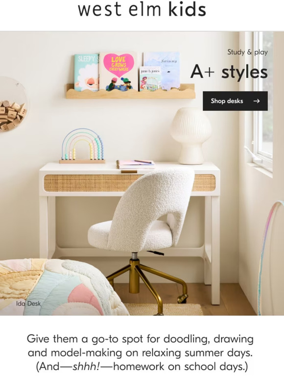 West Elm: Not just for homework! Cool kids’ desk setups | Milled