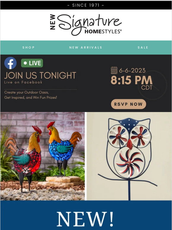 Signature HomeStyles: New Outdoor Oasis Product Drop and Livestream 🦩 ...