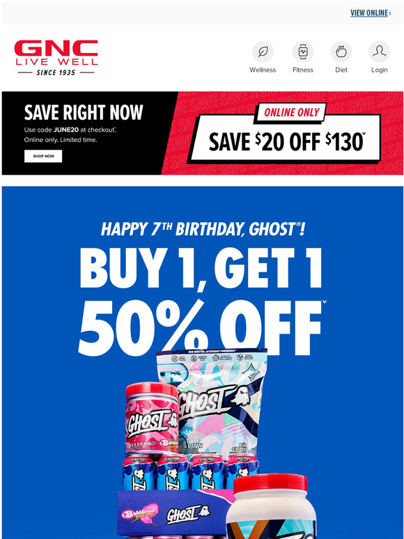 GNC: GNC is here to help you Live Well...Are you ready for GHOST's birthday sale? | Milled