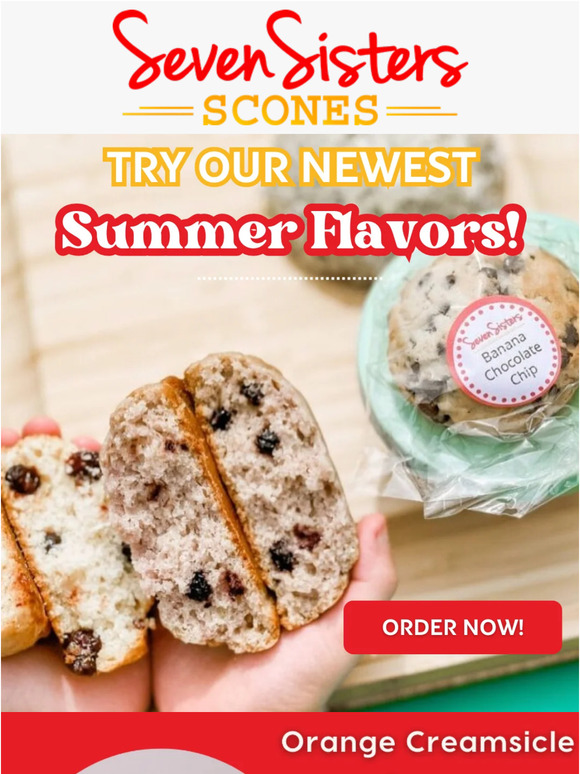 Seven Sisters Scones: 🍊 🍑 NEW: Peach Cobbler + Orange Creamsicle | Milled