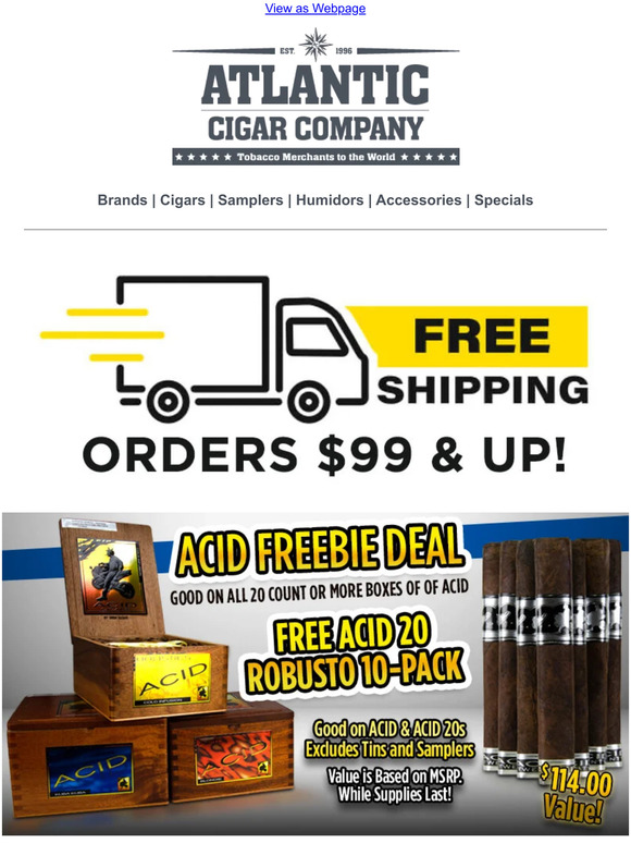 Atlantic Cigar Company: ACID FREEBIE Deal! 50% Off - CAO Flathead V21 5 ...