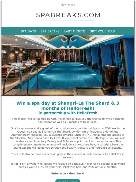 SpaBreaks: Win a spa day at Shangri-La The Shard & 3 months of ...