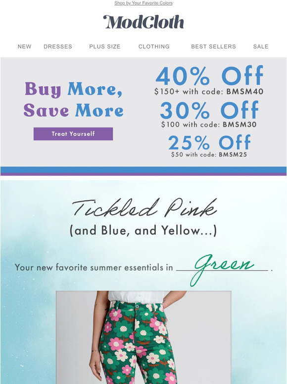 Modcloth Email Newsletters: Shop Sales, Discounts, and Coupon Codes
