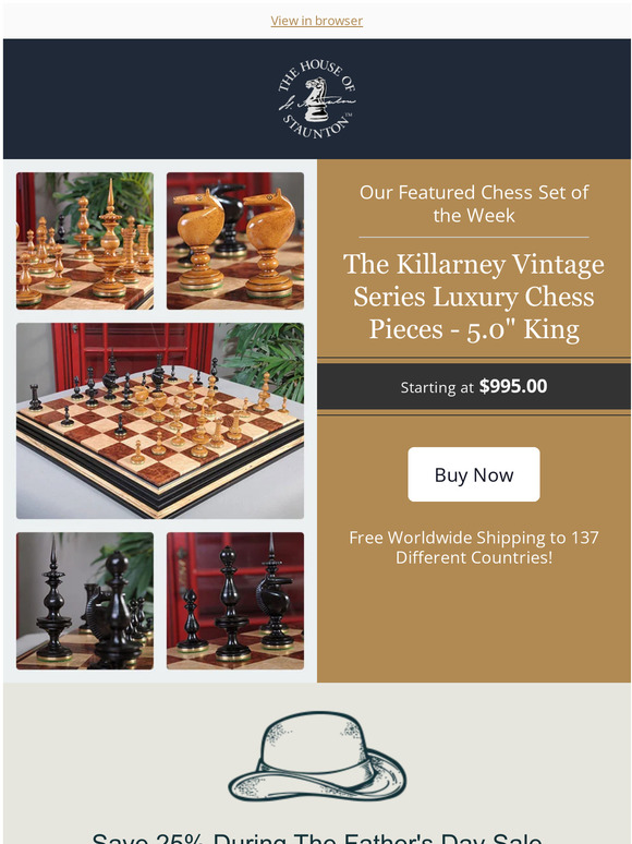 House of Staunton: Our Featured Chess Set of the Week - The Killarney ...