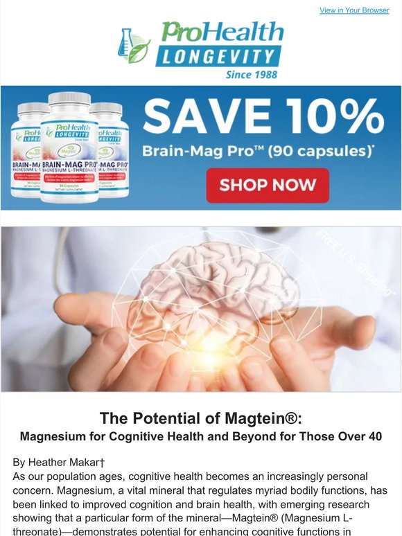 ProHealth: Magnesium for Cognitive Health and Beyond for Those Over 40 ...