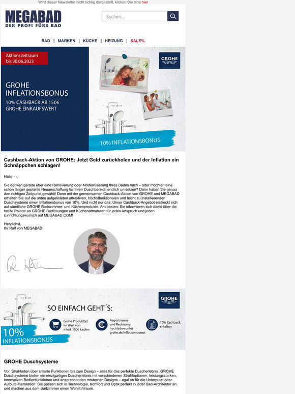 Megabad: Jetzt sichern: 10% Cashback auf das gesamte GROHE Sortiment ...