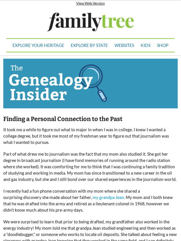 Family Tree Magazine: The Genealogy Insider: Finding a Personal ...