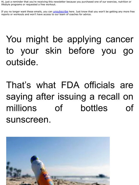 Critical Bench: Sunscreen warning | Milled