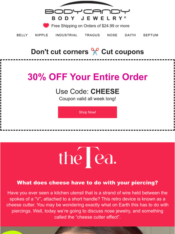 Body Candy: What does cheese have to do with your piercing? | Milled