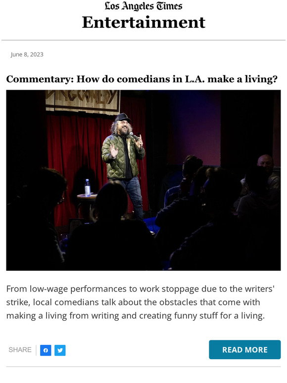 Los Angeles Times: How do comedians in L.A. make a living? | Milled